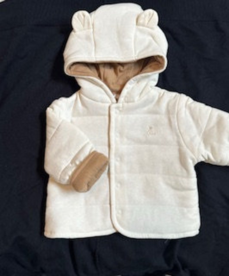 Baby Reversible Jacket 0-3 Months Bear Ears Perfect for Spring Winter ...