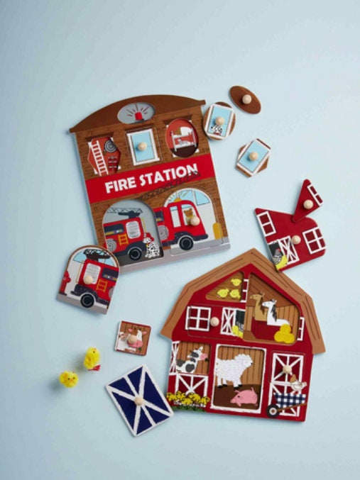 Child's Puzzle Fire Station Puzzle - Etsy