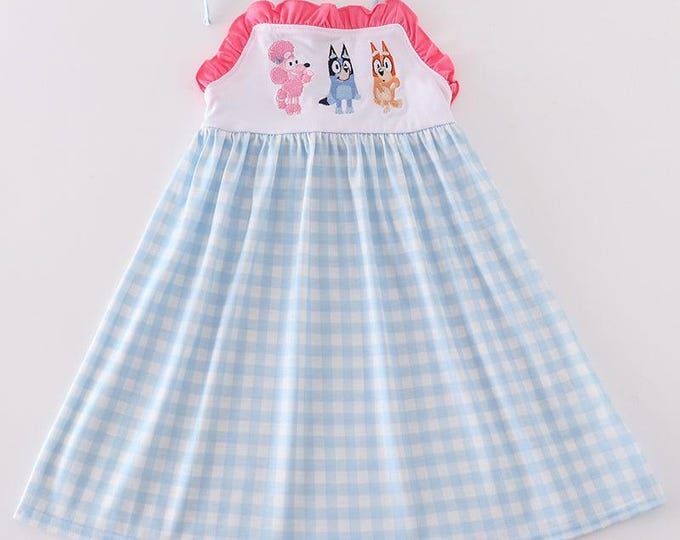 Embroidered Bluey Bingo and Coco Dress Birthday Dress Twirl 2T Dress - Etsy