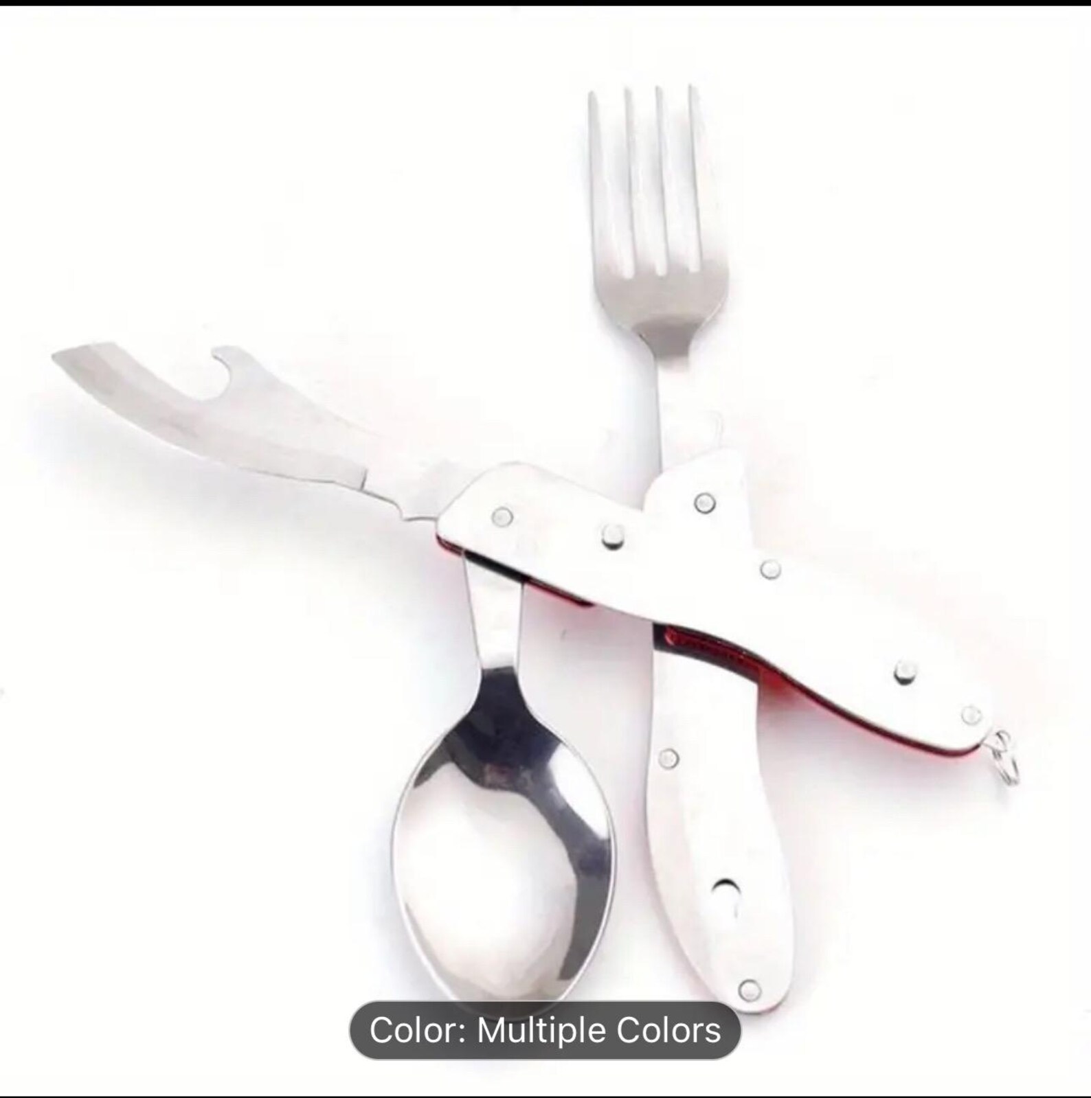 3-in-1 Stainless Steel Camping Utensil Fork, Spoon, & Bottle Opener ...