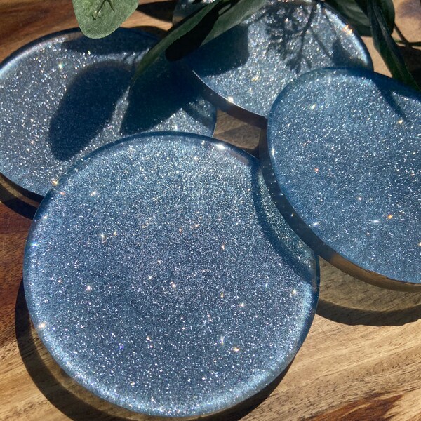 Blue Coaster Set - Etsy