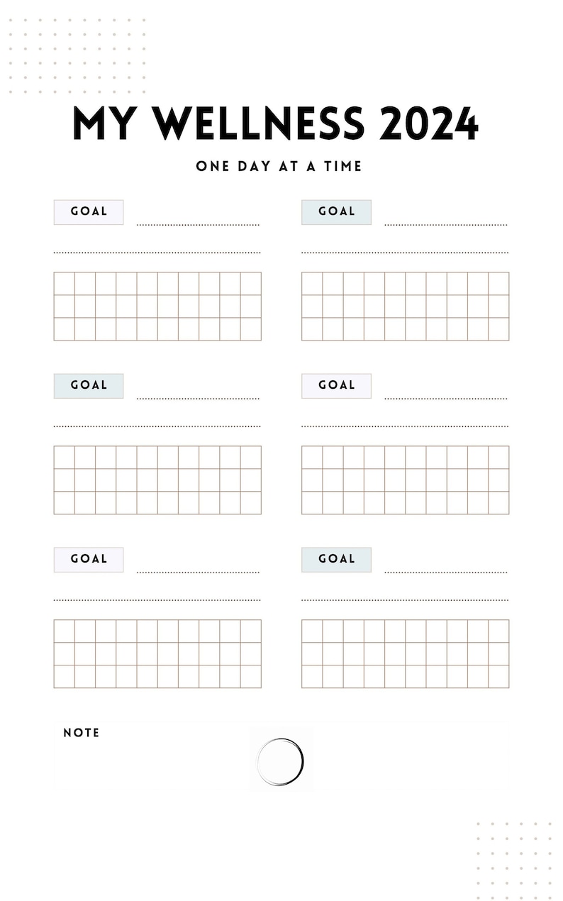 Wellness Checklist Template for 2024 - Etsy