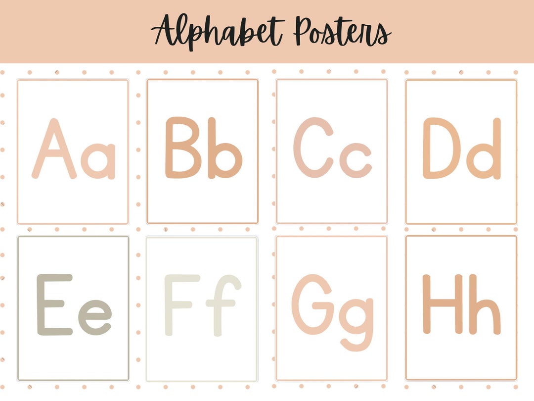 Boho Classroom Alphabet Posters, Classroom Letter Cards, Classroom ...