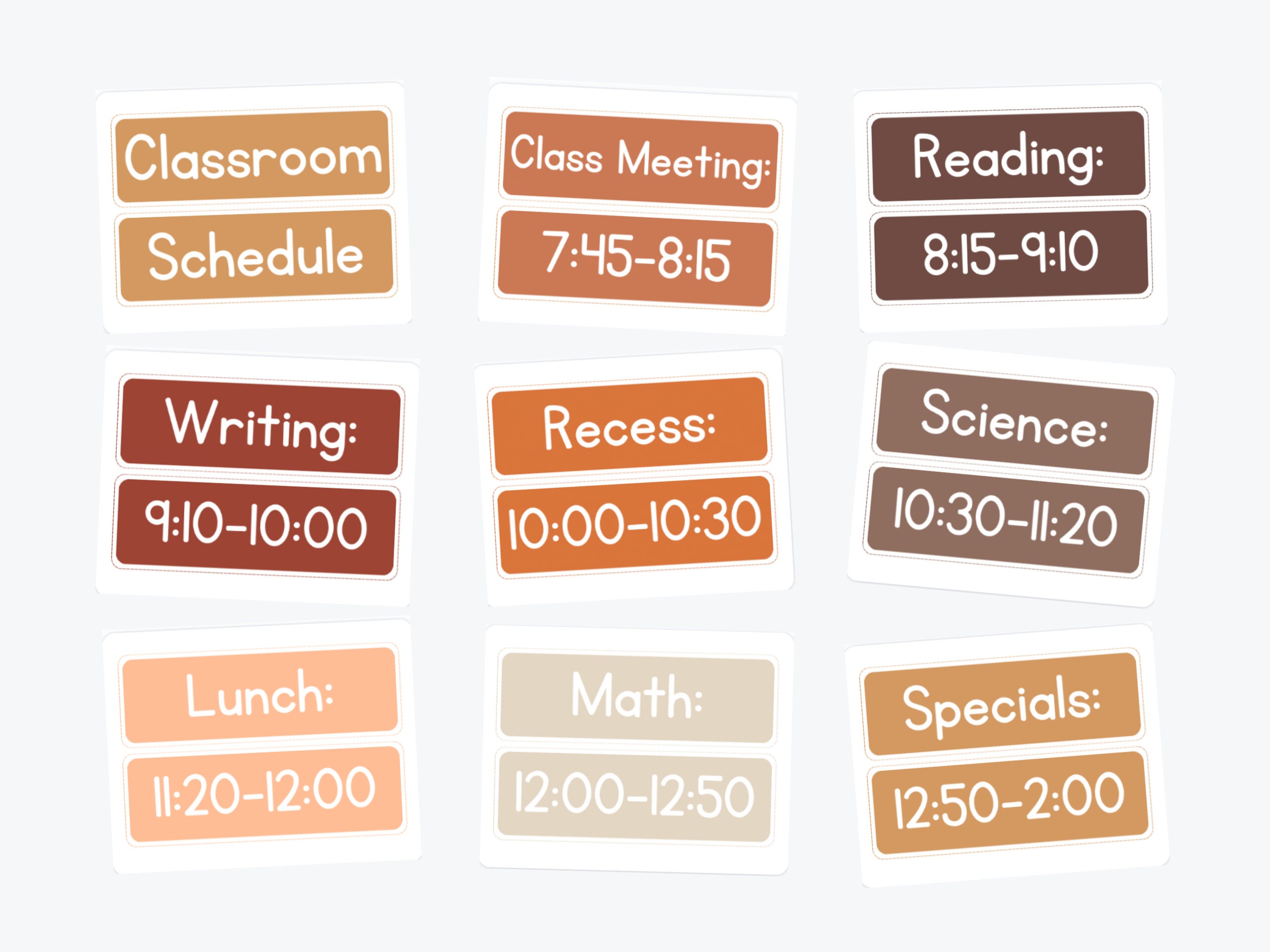 EDITABLE Autumn Classroom Schedule Template, Classroom Schedule Cards ...