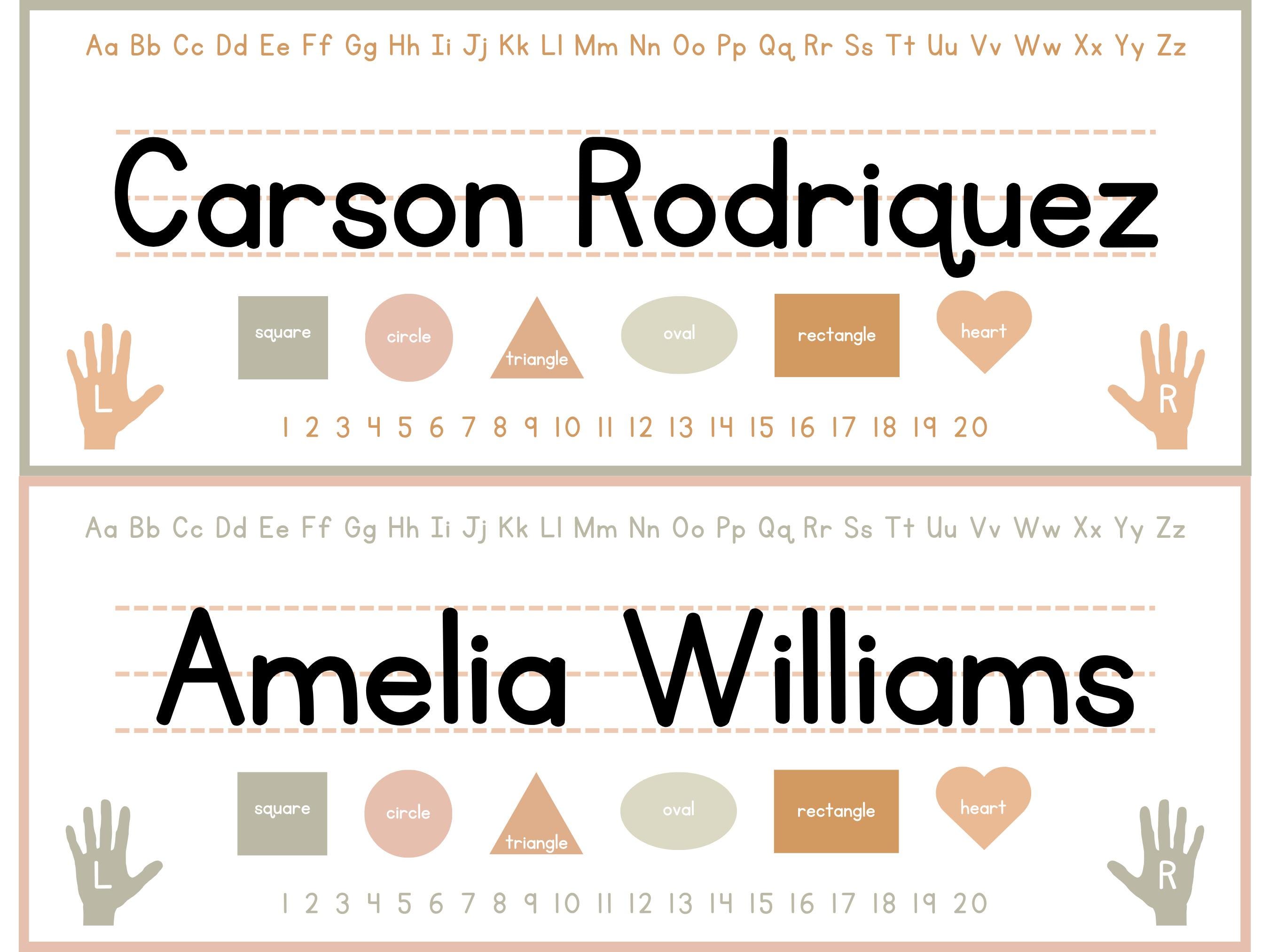 Editable Boho Classroom Nametag Template (digital Download) - Etsy