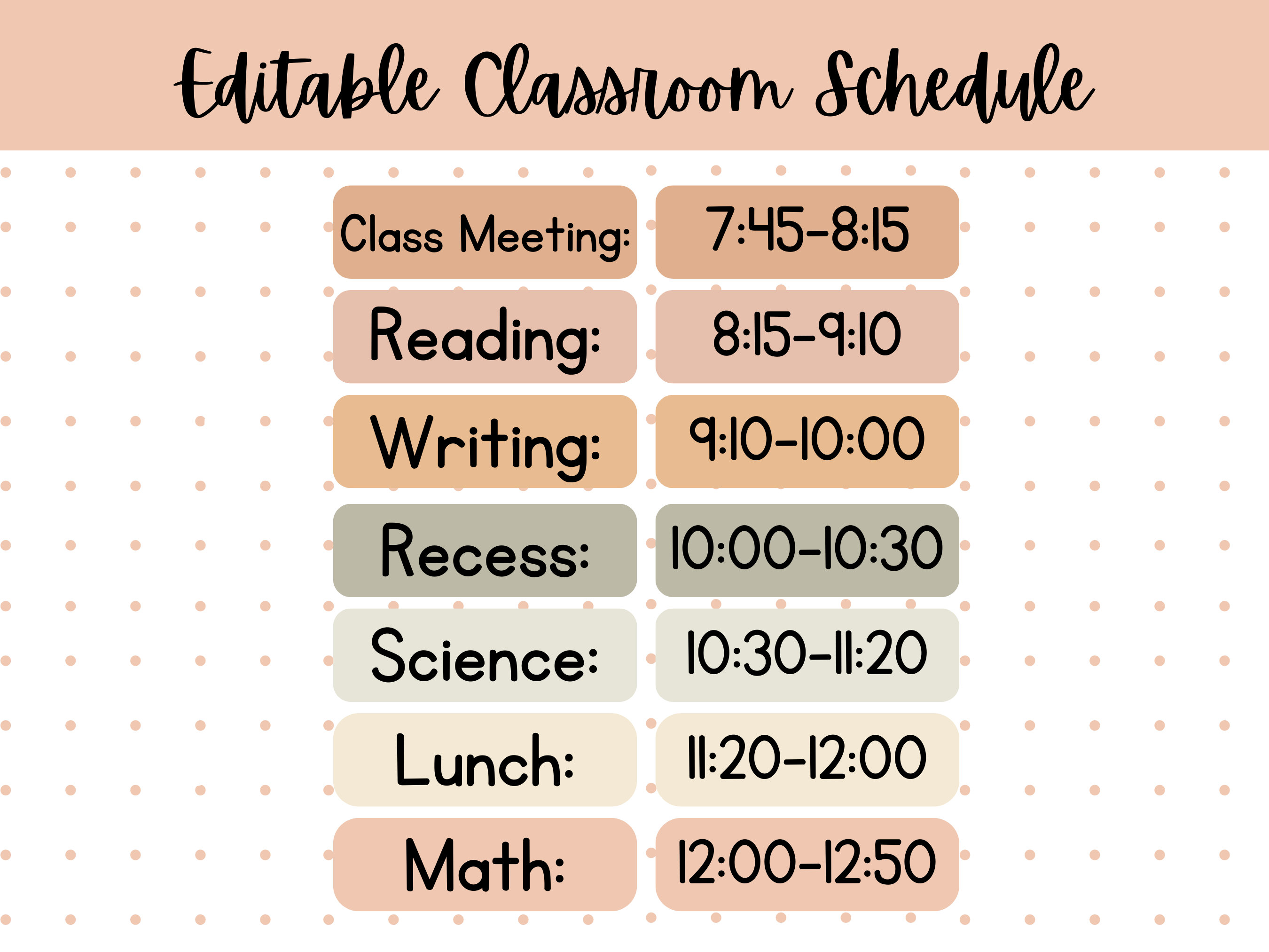 Editable Boho Classroom Schedule Template (digital Download) - Etsy