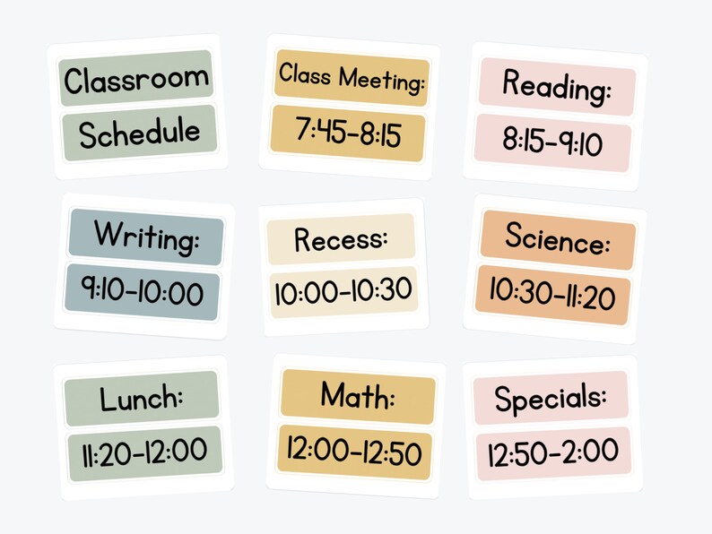 Editable Calming Classroom Schedule Template (digital Download) - Etsy