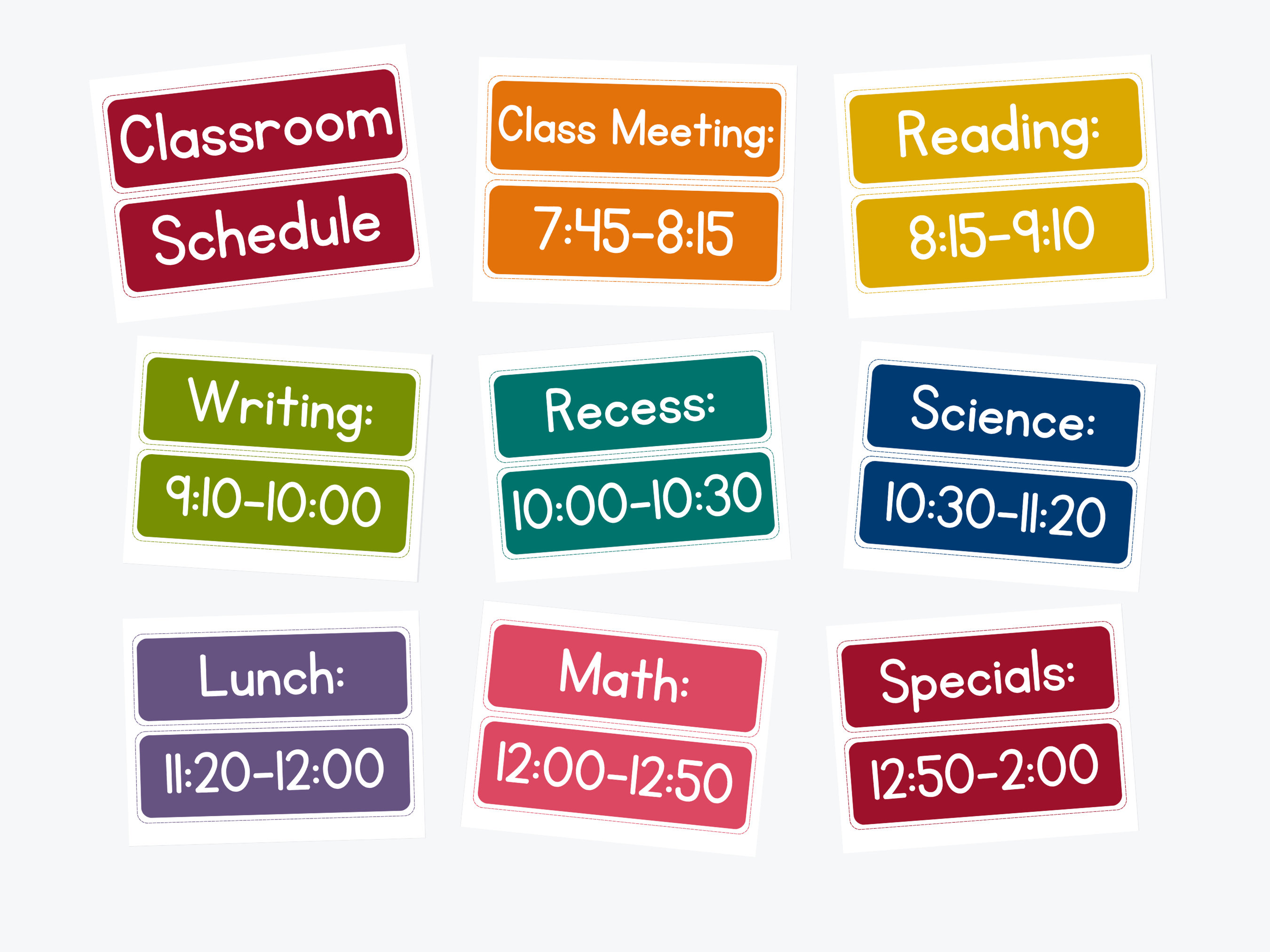 Editable Rainbow Classroom Schedule Template (digital Download) - Etsy