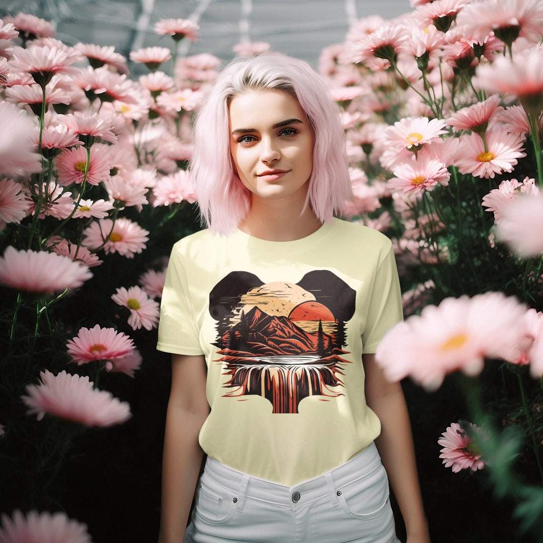 Mickey's Magical Mountain Escape A Landscape Painting With Waterfalls ...