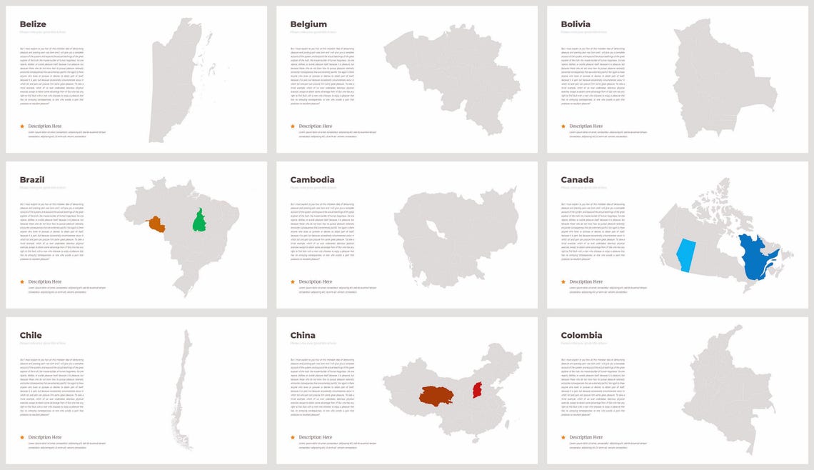 Tailored Editable Map Powerpoint Template, World Map Powerpoint Fully ...
