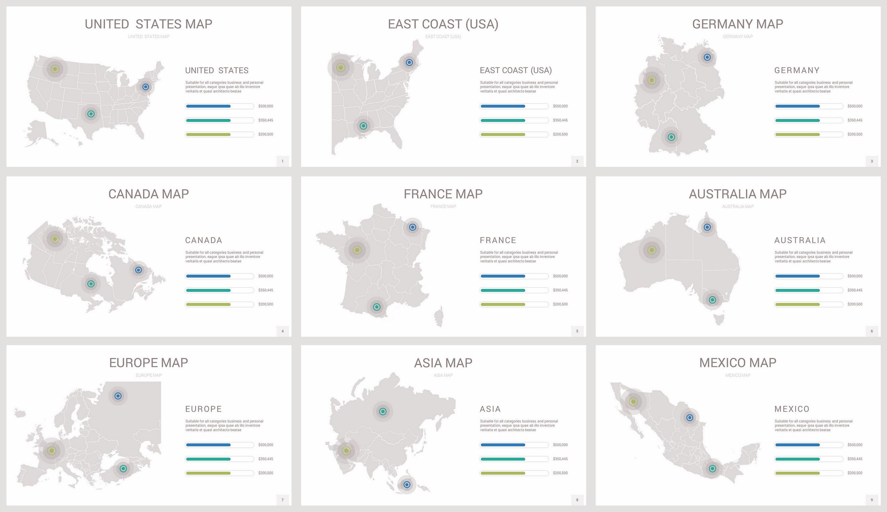 Tailored Editable Map Powerpoint Template, World Map Powerpoint Fully ...