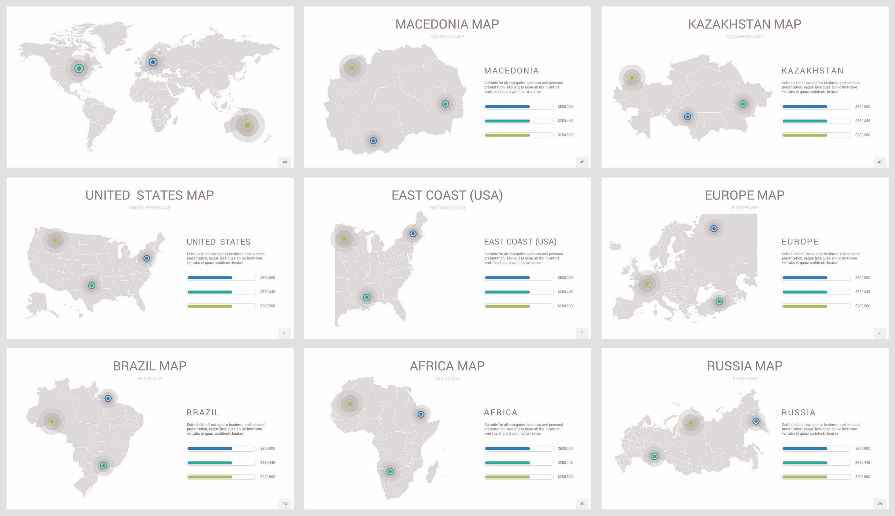 Tailored Editable Map Powerpoint Template, World Map Powerpoint Fully ...