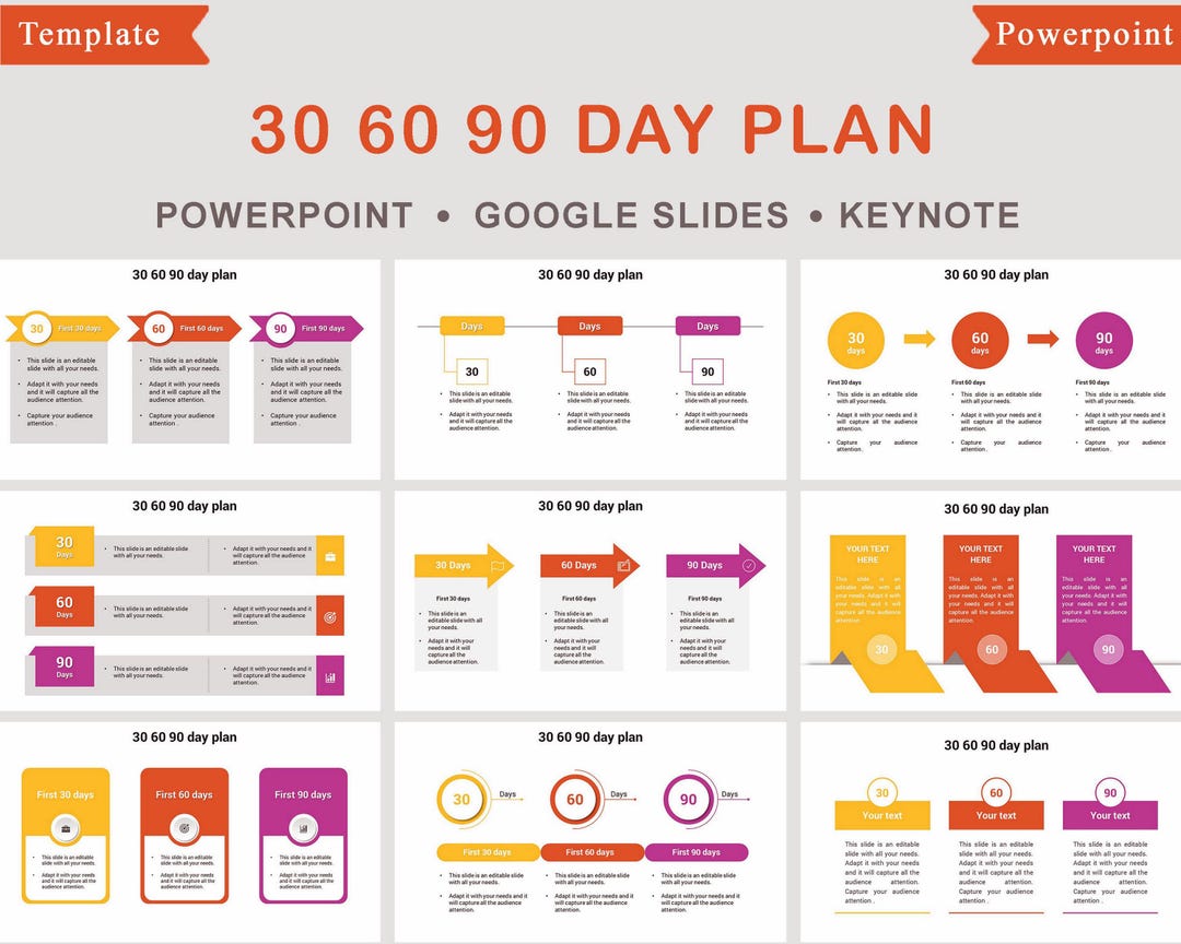 Tailored 30 60 90 Day Plan Template Powerpoint, 30 60 90 Template, 30 ...