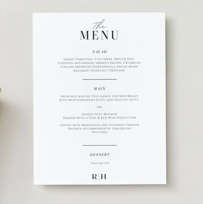 Menu Template - Etsy