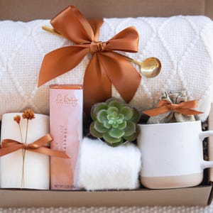 Cozy Gift Set for Women Blanket Hygge Gift Care Package Women Self Care Gift Box Gift for Mom ...