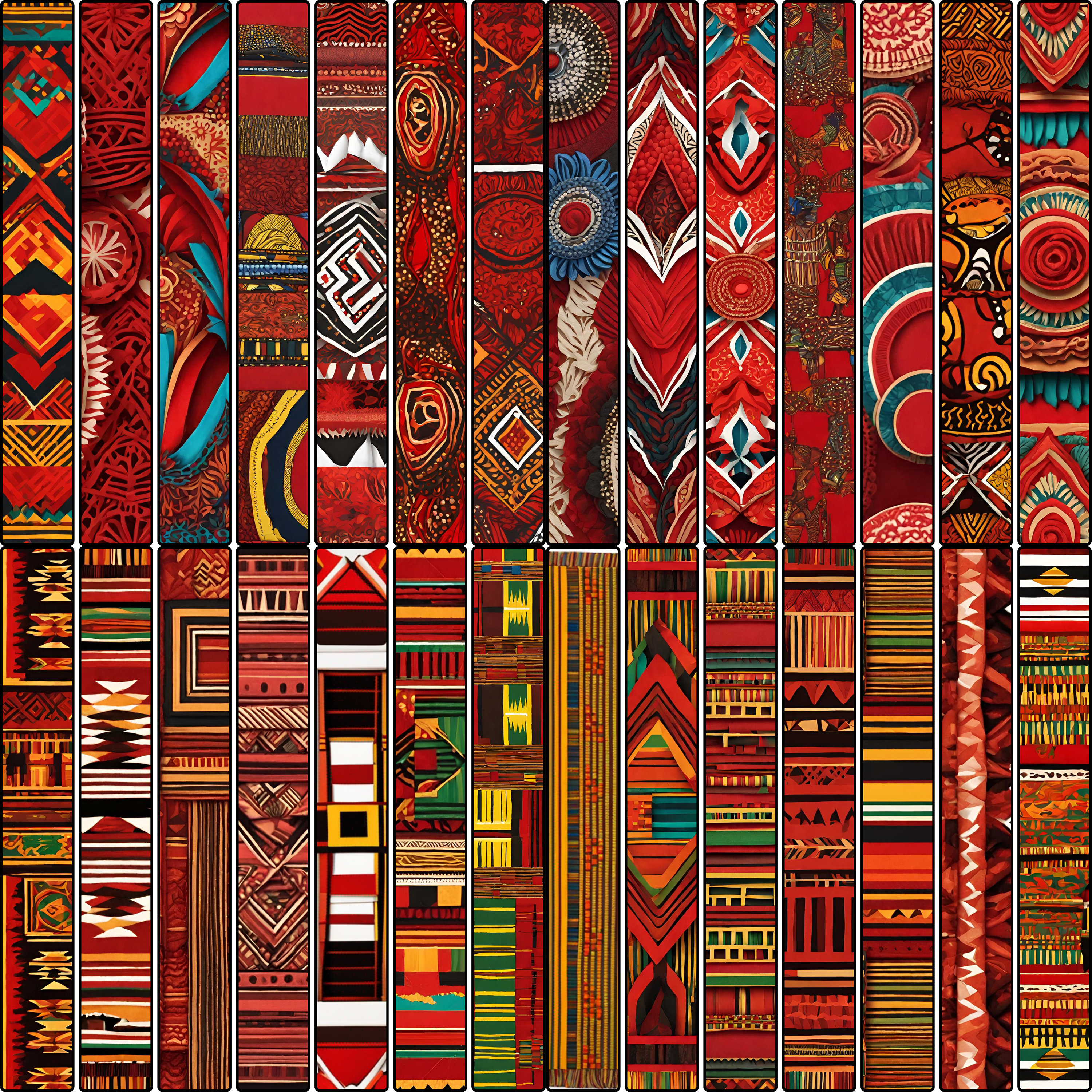 African Ankara Kente Digital Paper, Red Prints (digital Download) - Etsy