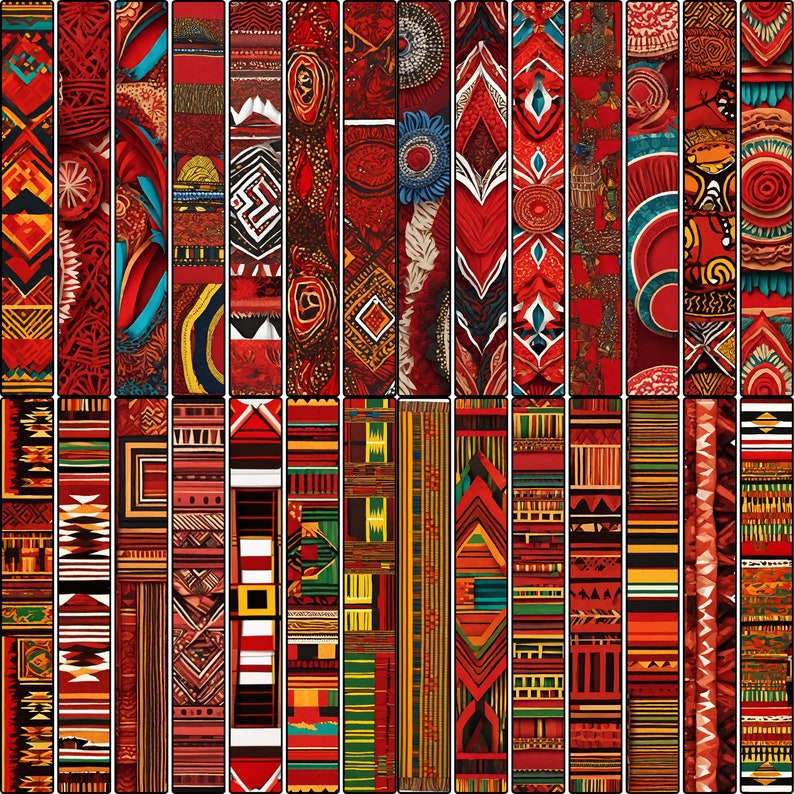 African Ankara Kente Digital Paper, Red Prints (digital Download) - Etsy