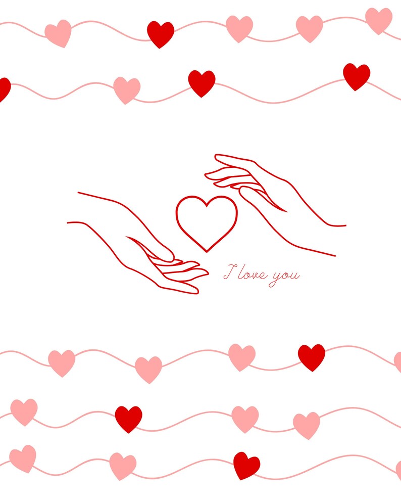 I Love You Valentine's Day Digital Print - Etsy