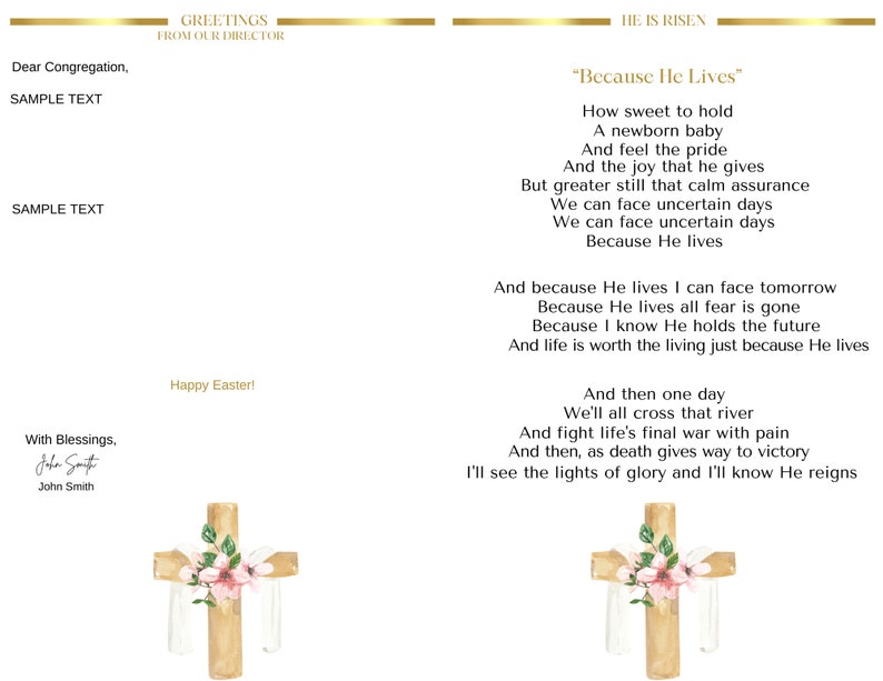 Editable Easter Program Template - Etsy