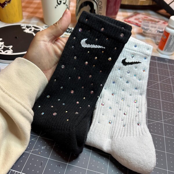 Rhinestone Socks - Etsy