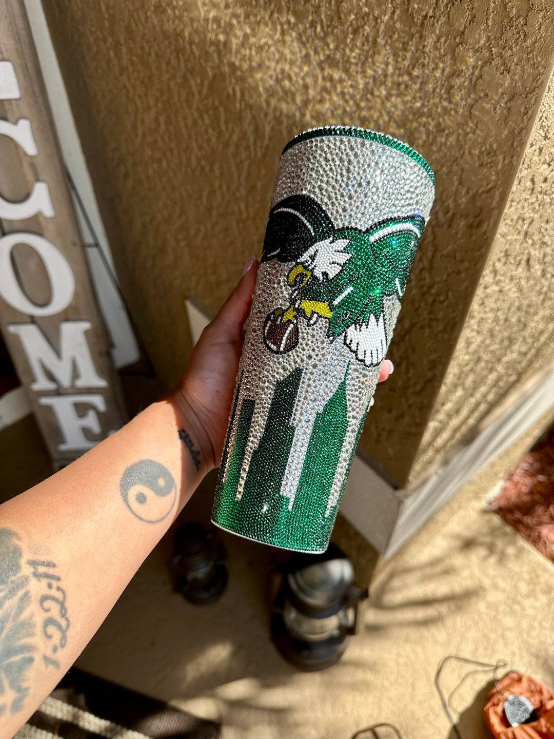 PRE ORDER Philadelphia Eagles/ Full Bling Tumbler/custom/rhinestone - Etsy