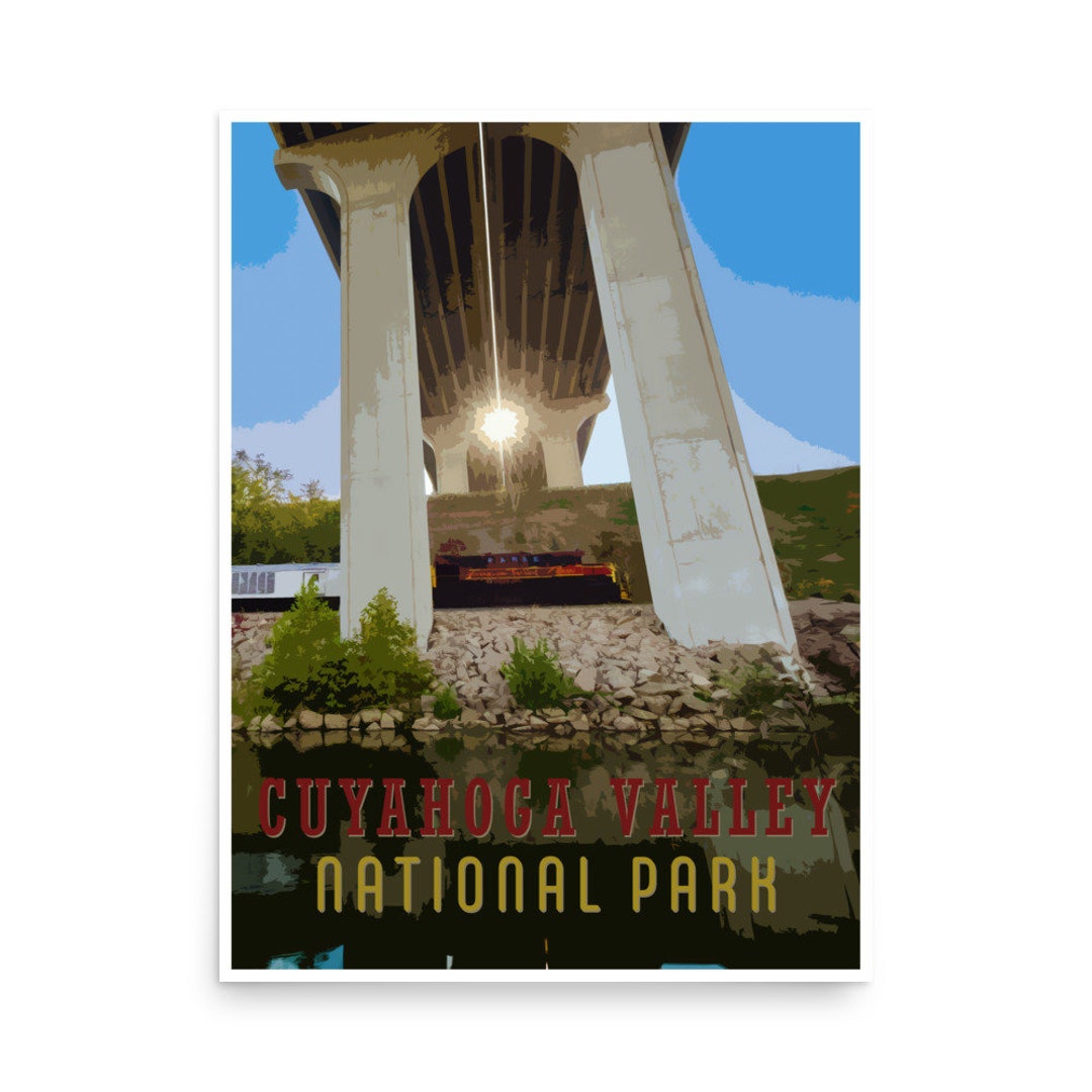 Cuyahoga Valley National Park - Train Retro Poster by Rob Vaughn - Etsy