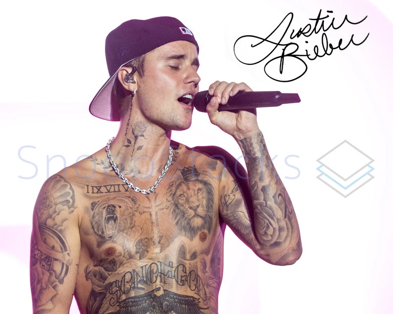 Justin Bieber Performing Signed 8x10 Glossy Photo Autograph RP Poster ...