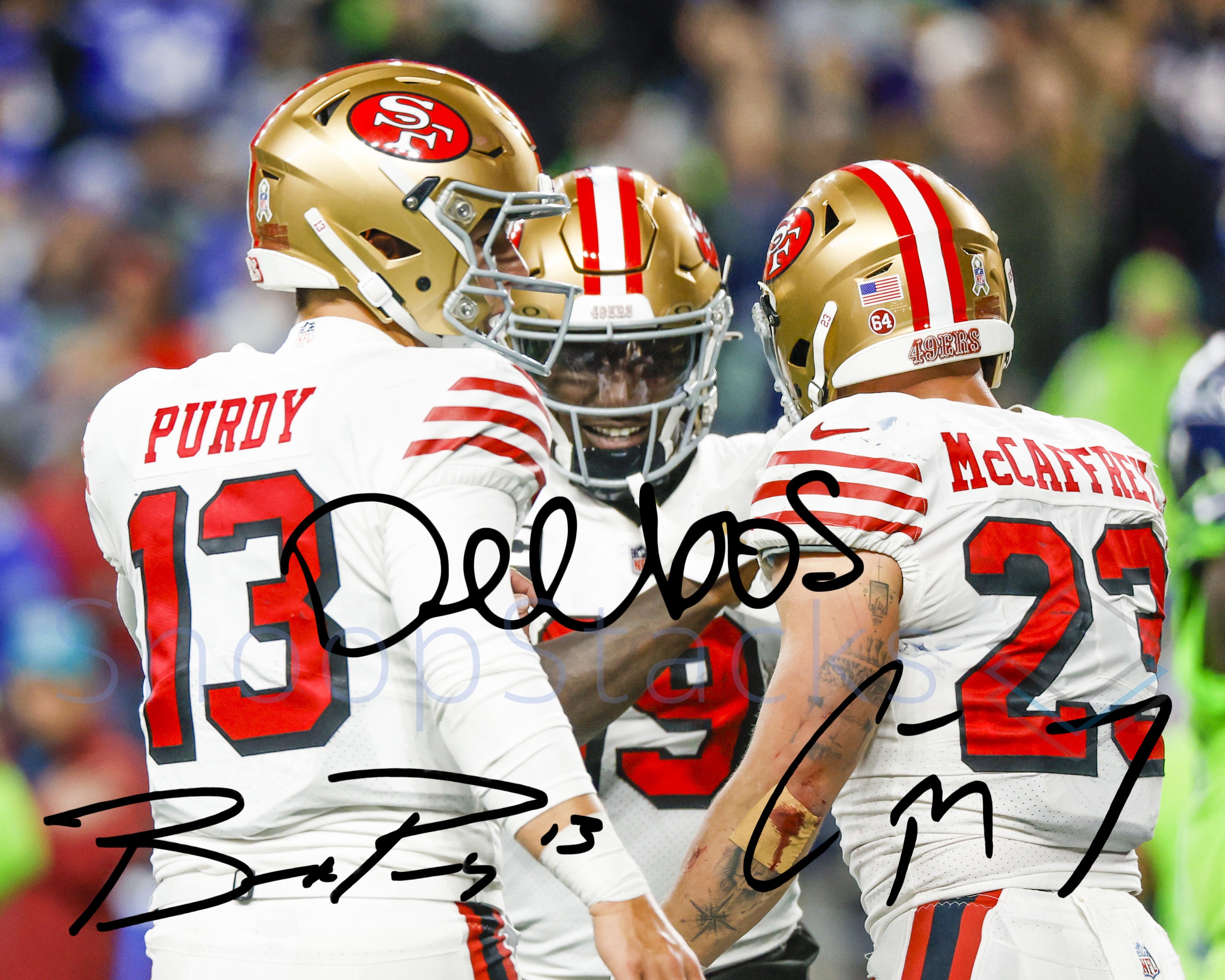 Christian Mccaffrey Brock Purdy Deebo Samuel Signed 8x10 Glossy ...