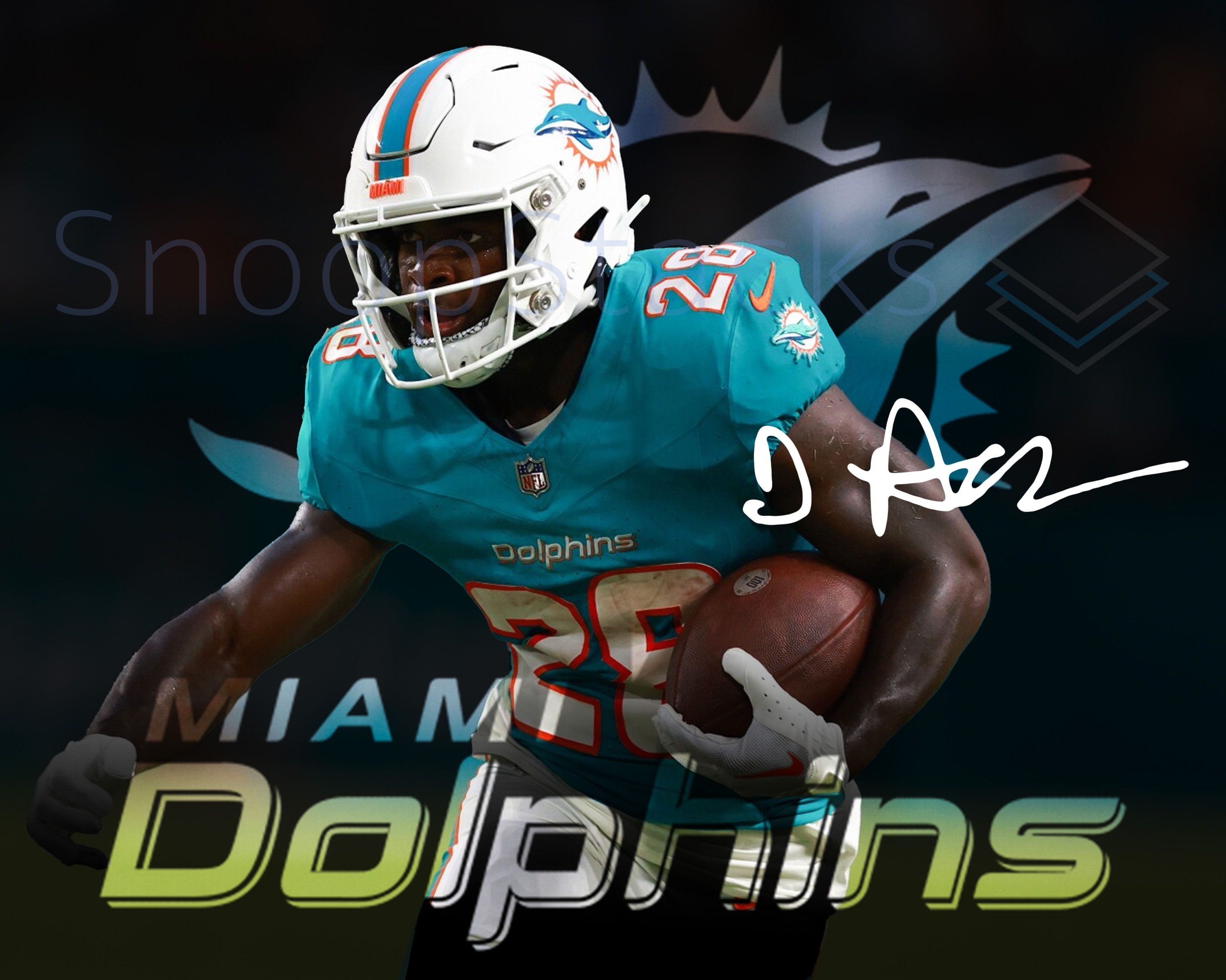 Devon Achane 8x10 Glossy Photo RP Autograph Signature Unique Photograph ...