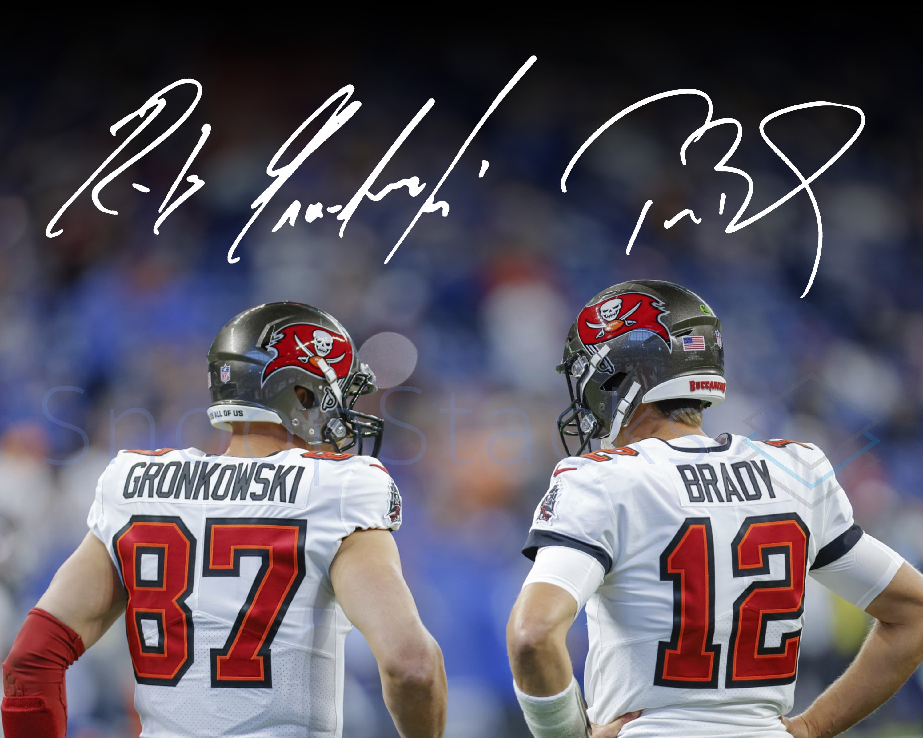 Tom Brady Rob Gronkowski Signed 8x10 Glossy Photo Autograph RP ...