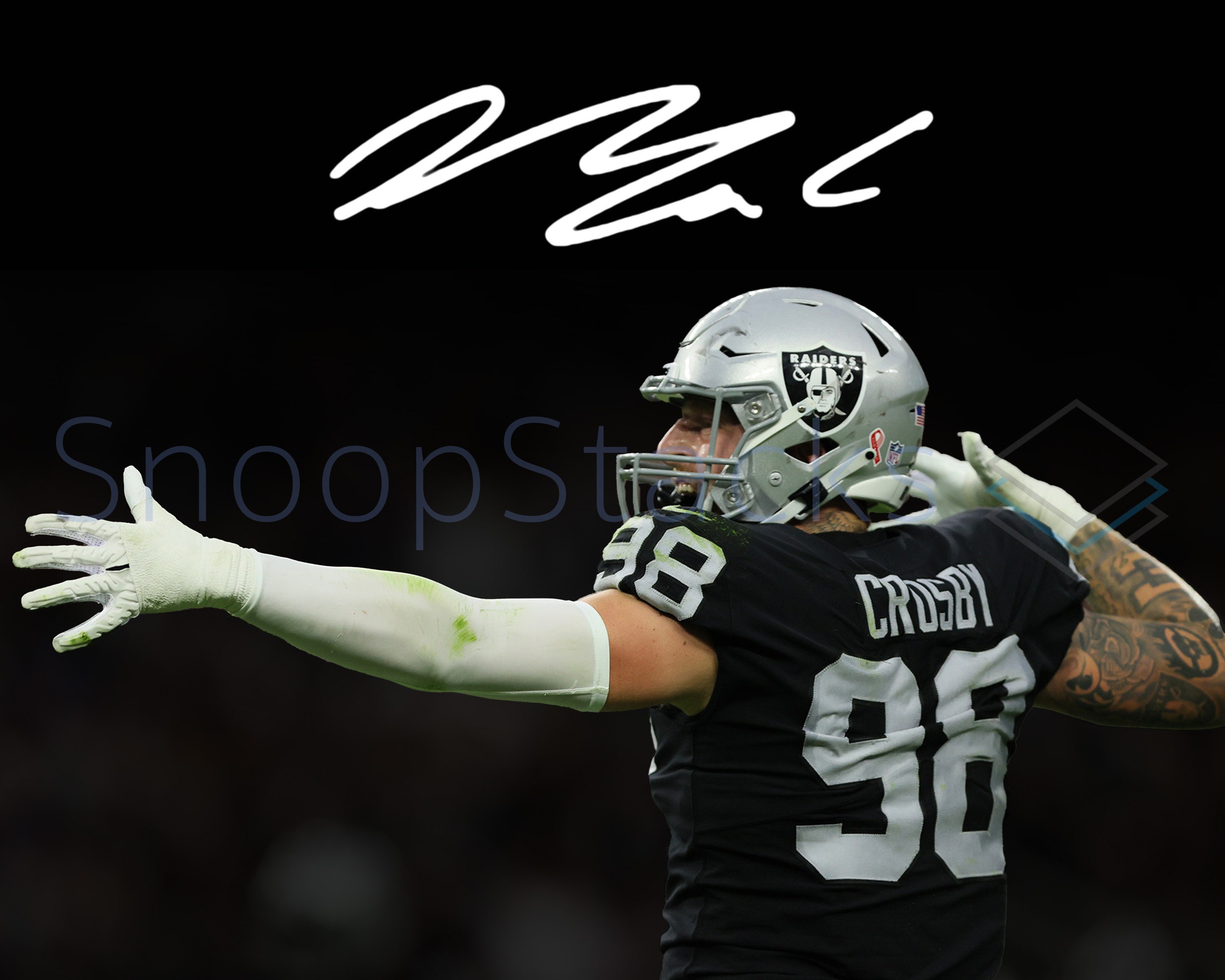 Maxx Crosby 8x10 Glossy Photo RP Autograph Signature Unique Custom ...