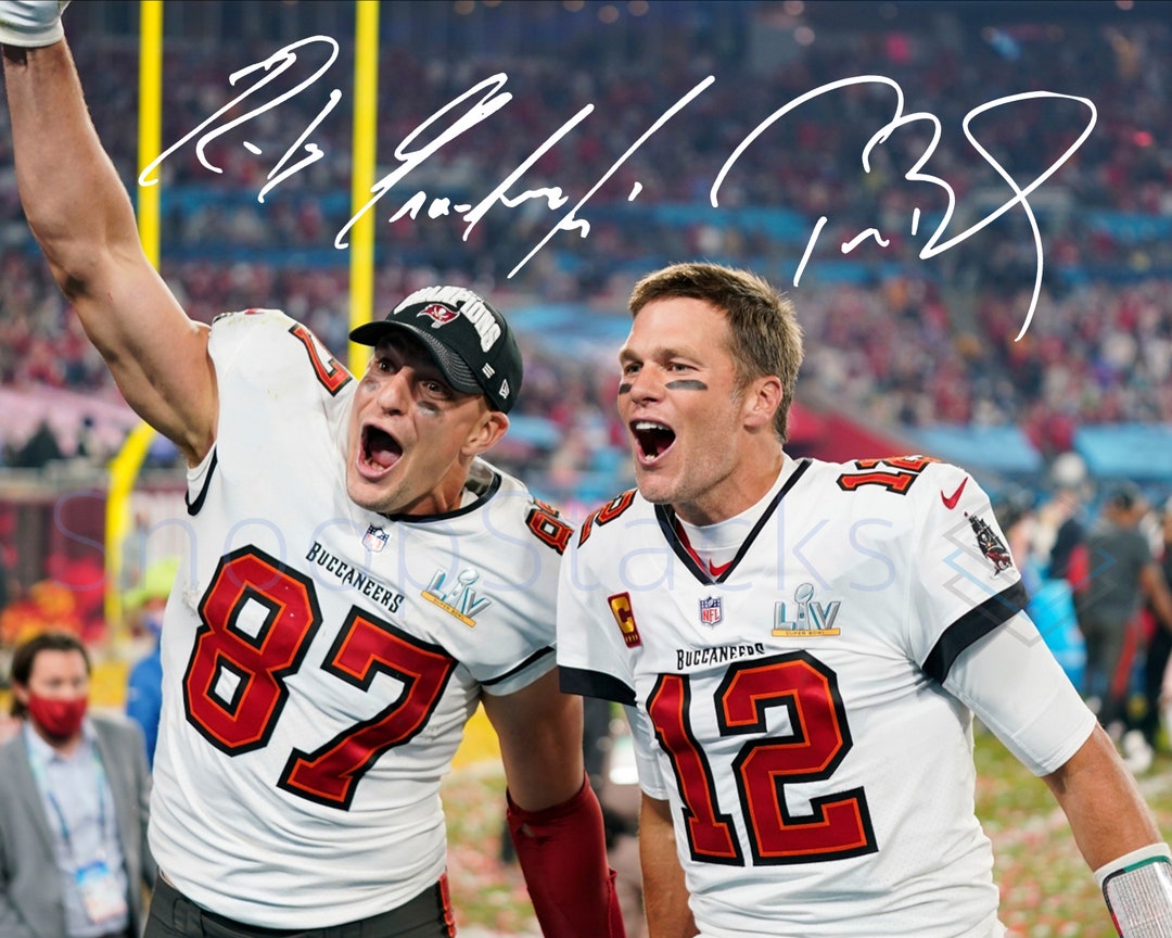 Tom Brady Rob Gronkowski Signed 8x10 Glossy Photo Autograph RP ...