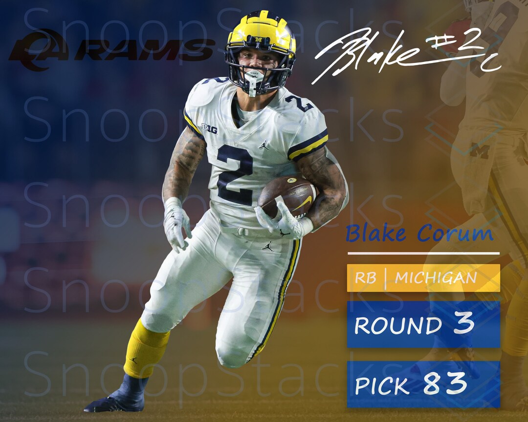 Blake Corum Signed 8x10 Glossy Photo Autographed RP Poster Pic Gift ...