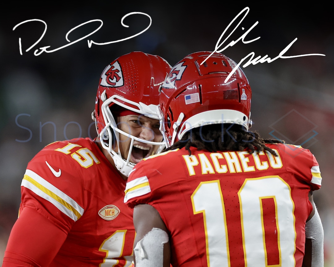 Patrick Mahomes Isiah Pacheco Signed 8x10 Glossy Photo Autograph RP ...