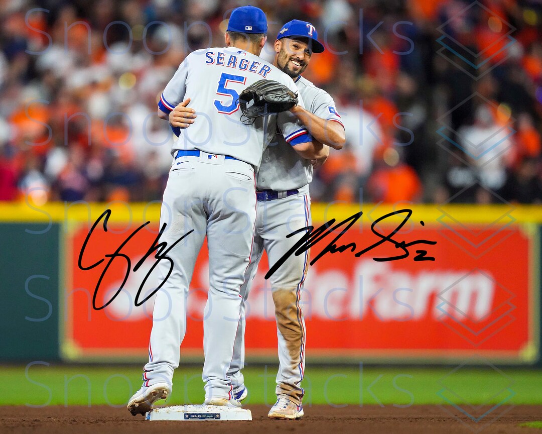 Corey Seager Marcus Semien Signed 8x10 Glossy Photo Autograph RP ...