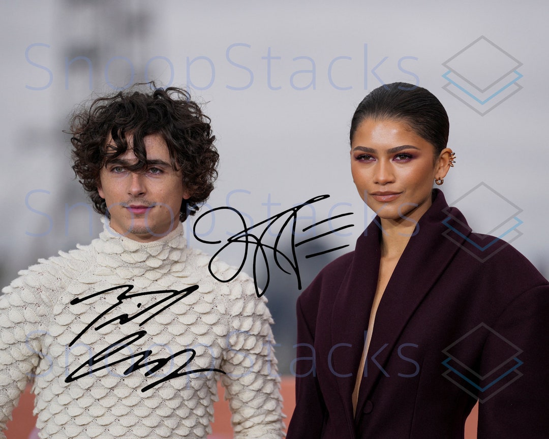 Timothée Chalamet Zendaya Signed 8x10 Glossy Photo Autographed RP ...