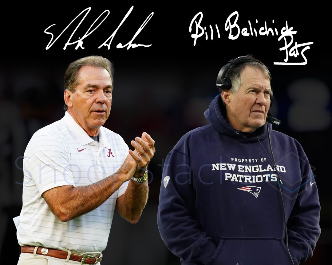 Bill Belichick Nick Saban Signed 8x10 Glossy Photo RP Signature Print ...