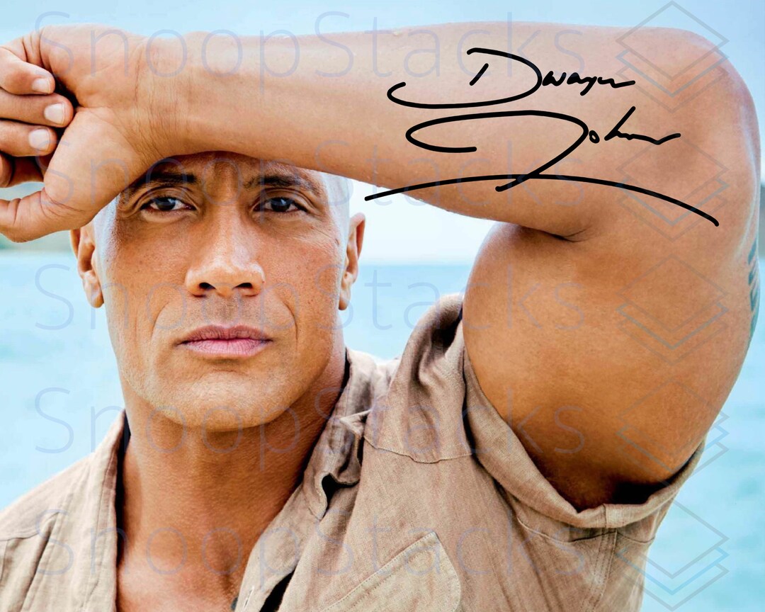 Dwayne the Rock Johnson Signed 8x10 Glossy Photo Autographed RP Signature Print Poster Pic Wall ...