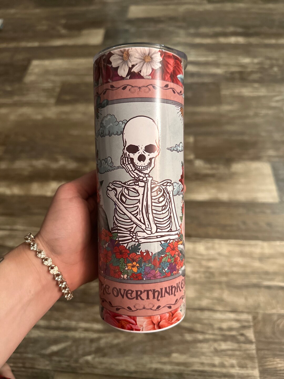 Overthinker Skull Tarot Card Flower 20 Ounce Stainless Steel Tumbler - Etsy