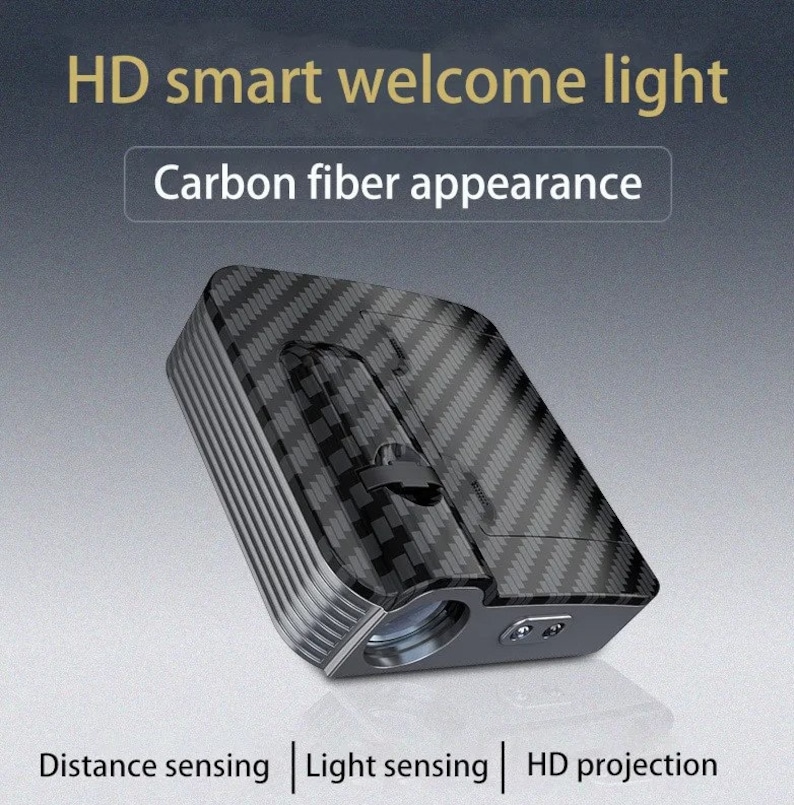 Personalized Car Led Welcome Door Light 2X Set Black or Carbon With ...