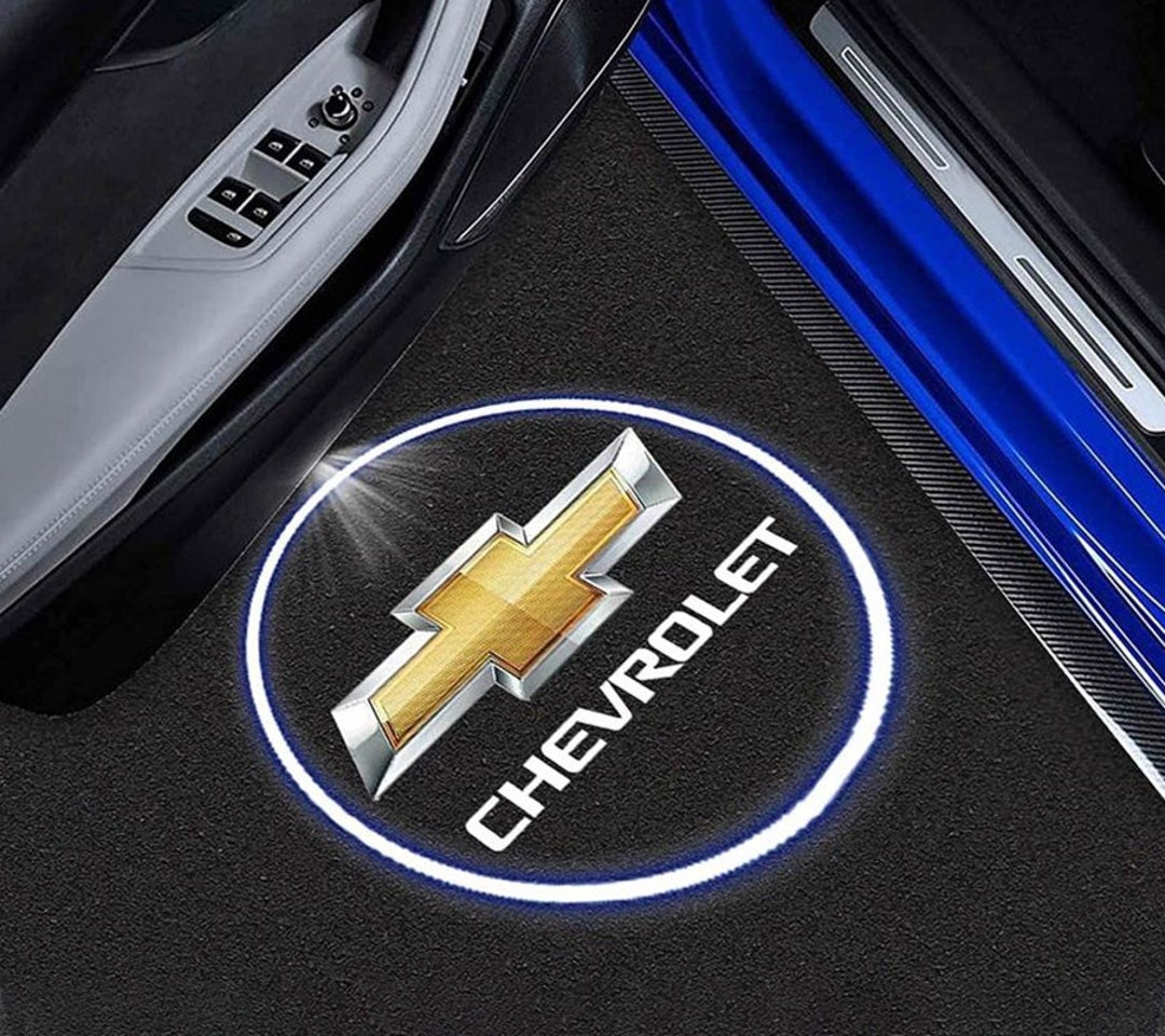 Chevrolet Led Car Welcome Door Light 2X Set Black or Carbon Fiber With ...