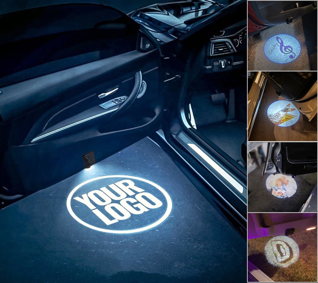 Personalized Car Led Welcome Door Light 2X Set Black or Carbon With ...