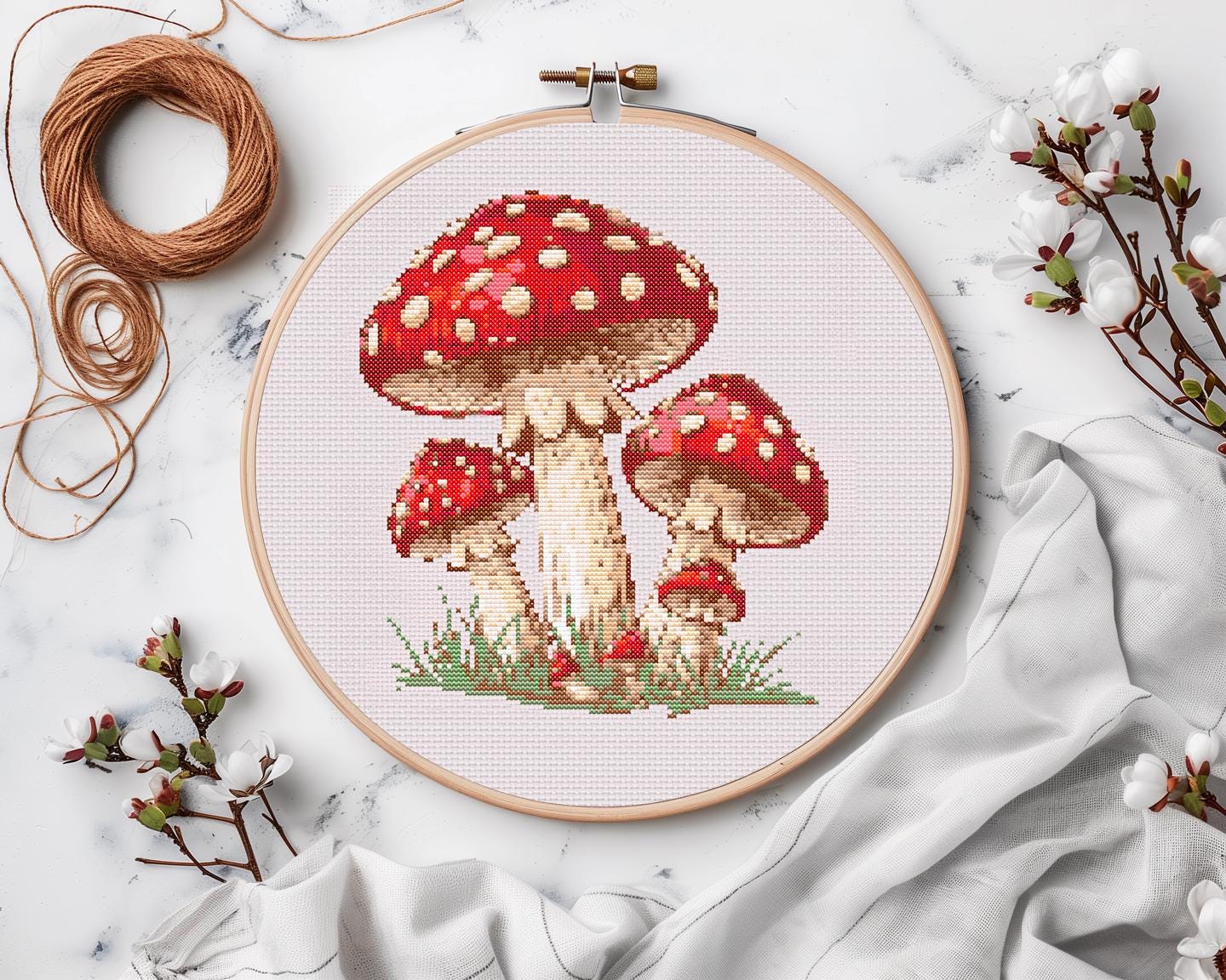 Mushroom Cross Stitch Pattern Fungi Embroidery Digital Download PDF ...