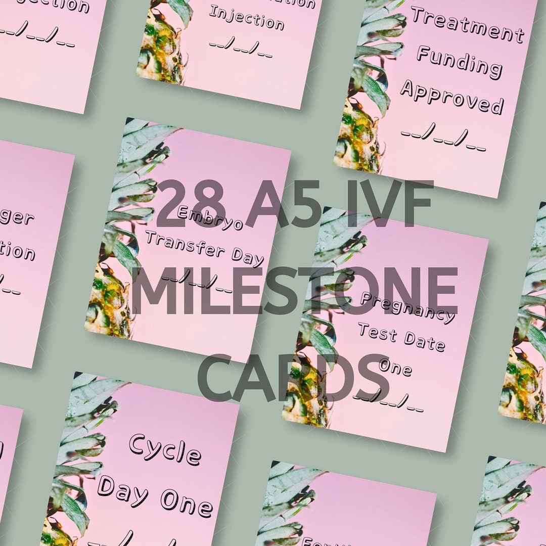 Digital Printable IVF Fertility Milestone Cards Ivf Gift Boho Rainbow ...