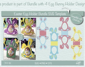 Easter Egg Holder SVG Bundle, Chocolate Egg, Candy Holder, Easter Bunny ...