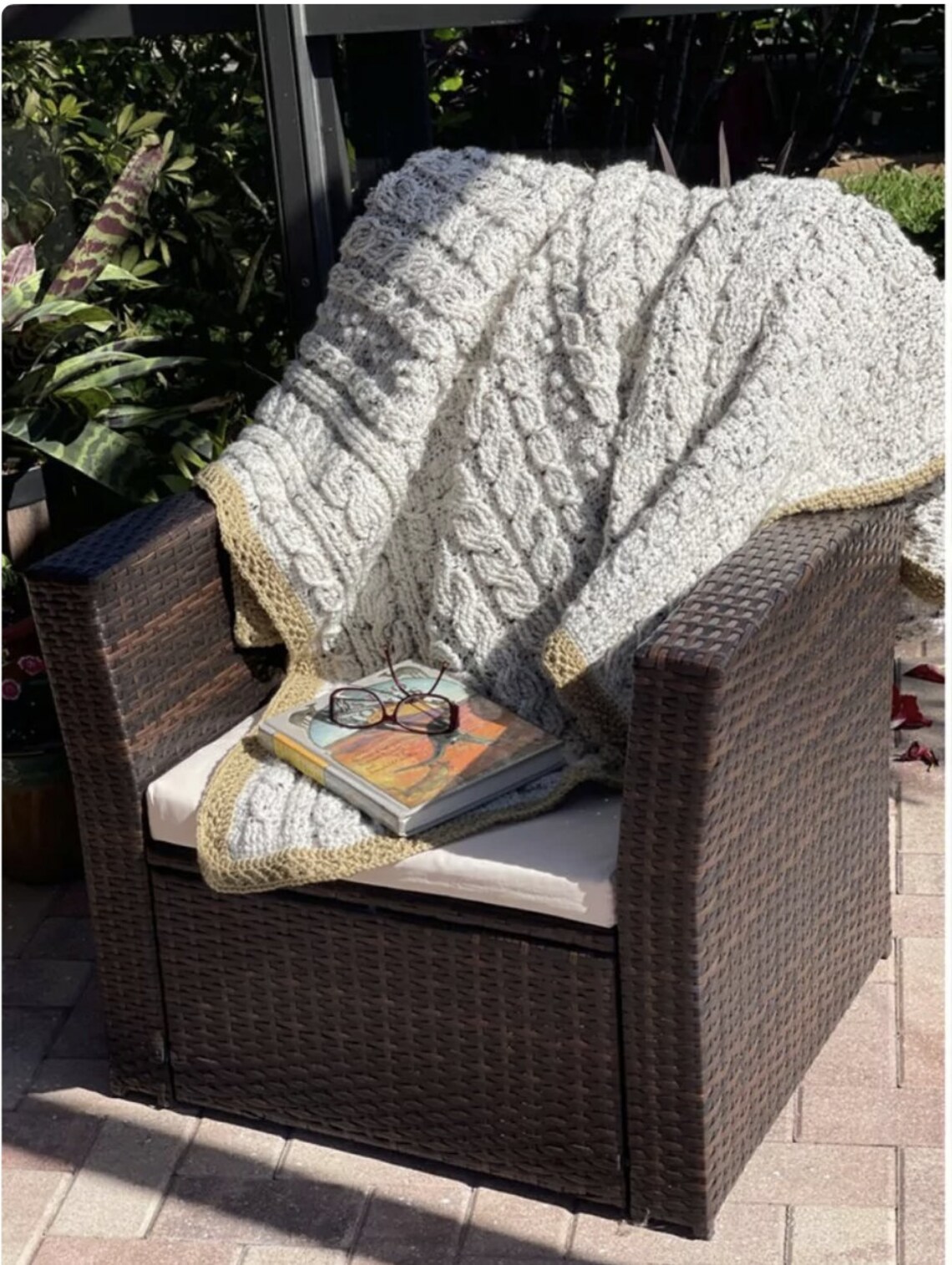 Afghan Cable Blanket Crochet Pattern - Cozy Home Decor - Etsy