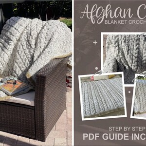 Afghan Cable Blanket Crochet Pattern - Cozy Home Decor - Etsy