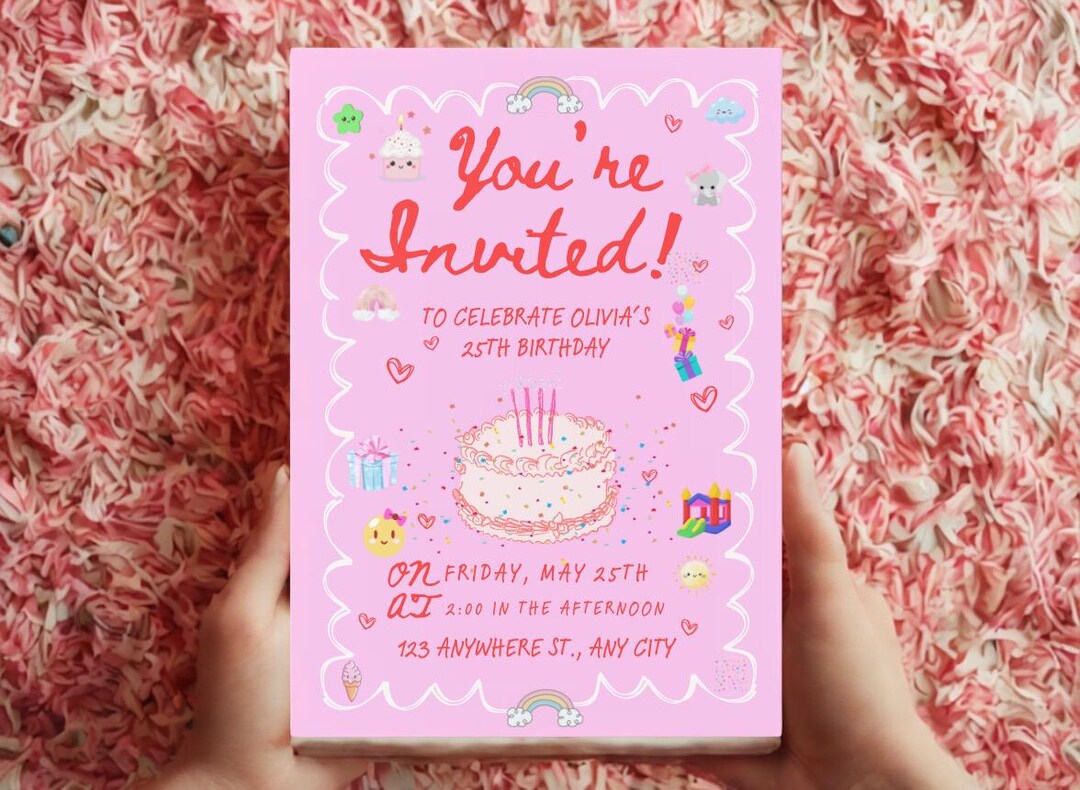 Printable Kids Birthday Invitation Card – Fun, Colorful Party Invite ...
