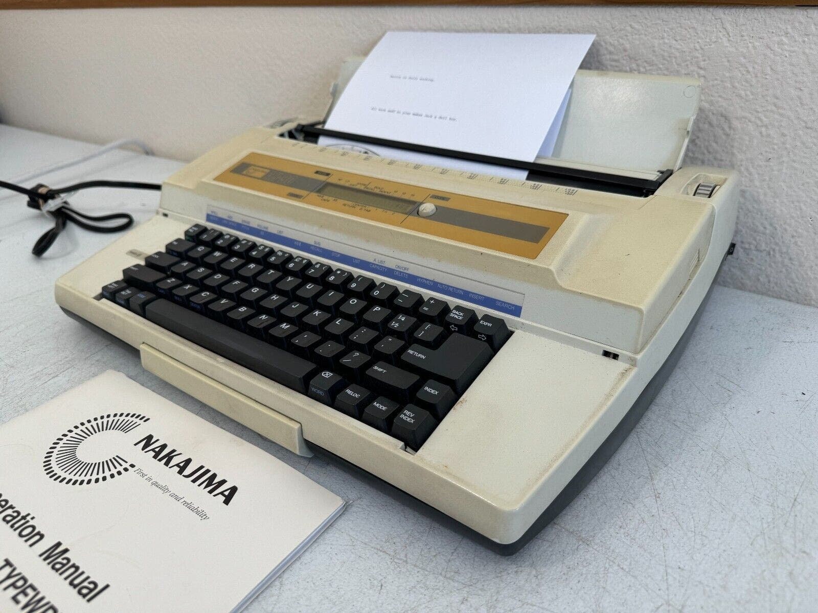 Nakajima AX-90 Typewriter Word Processor Vintage Typing Electric Japan ...