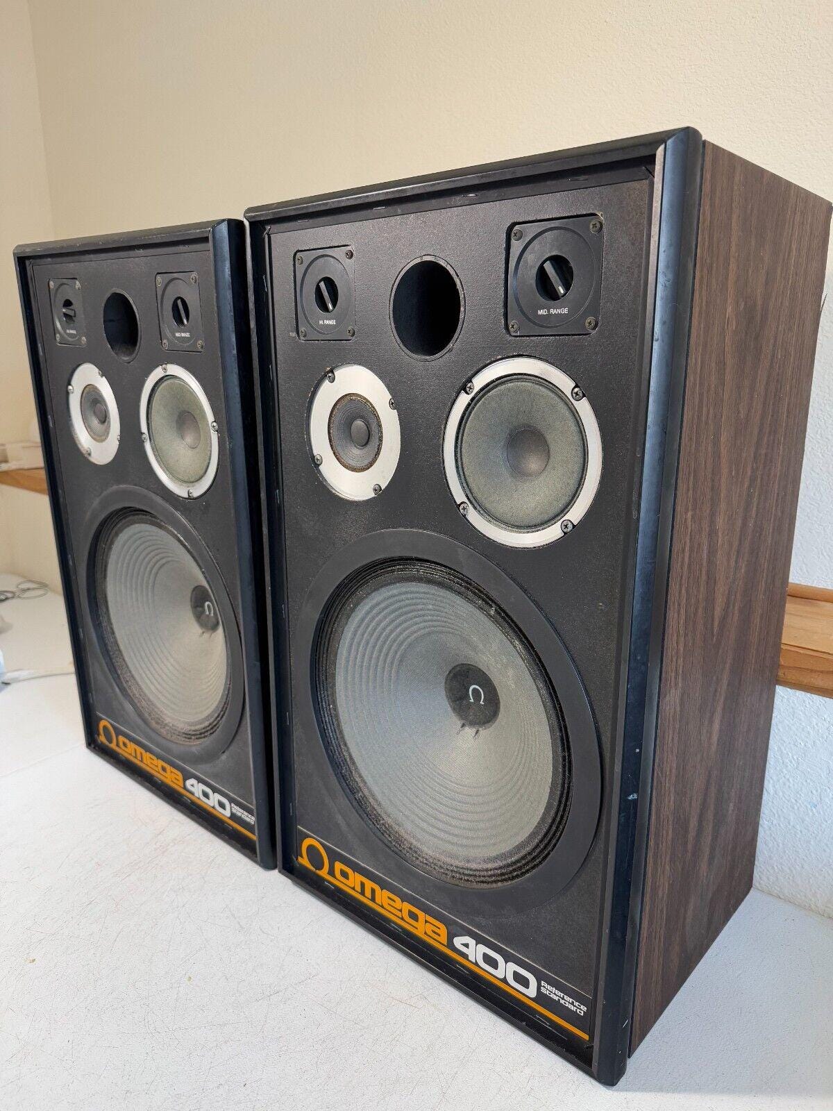 Omega 400 Floor Speakers Vintage Home Audio Hifi Stereo3-way Audiophile ...